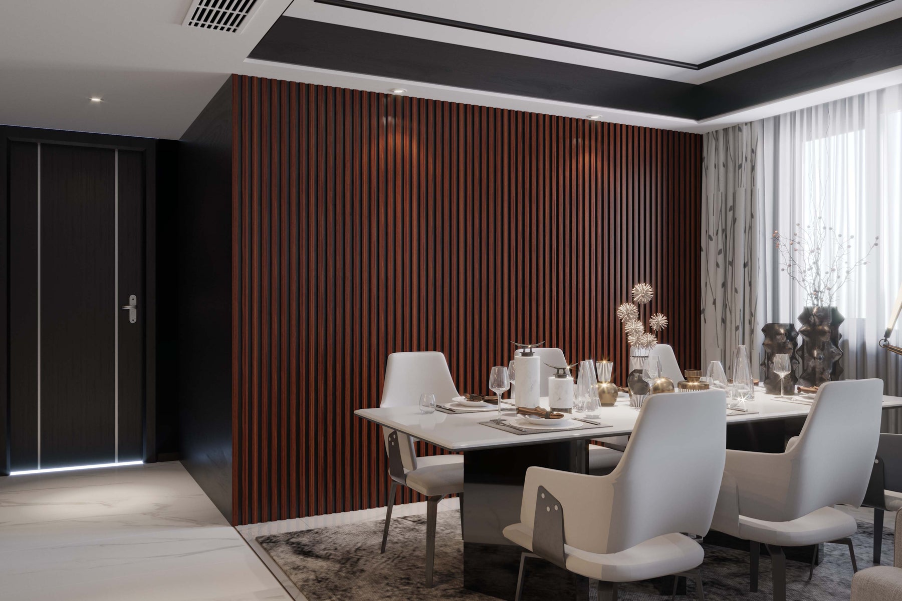 Rich Mahogany Slat Wall Eco Panels – The 3D Wall Panel Company